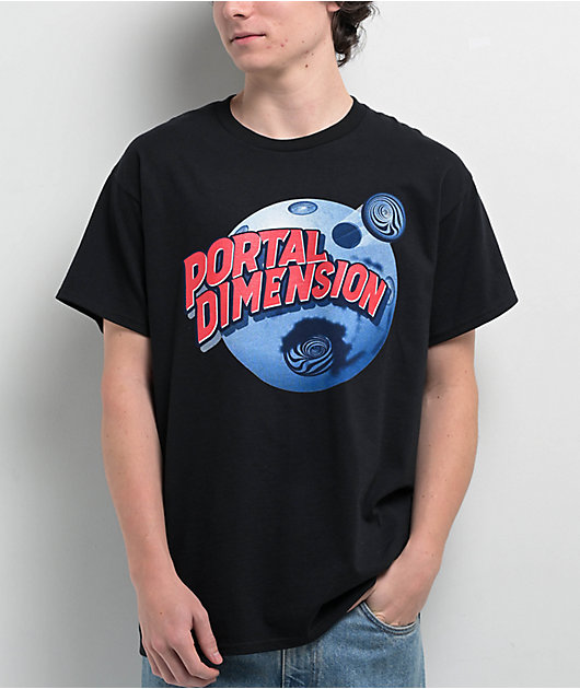 Portal Dimension Planet Dimension Black T-Shirt | Zumiez