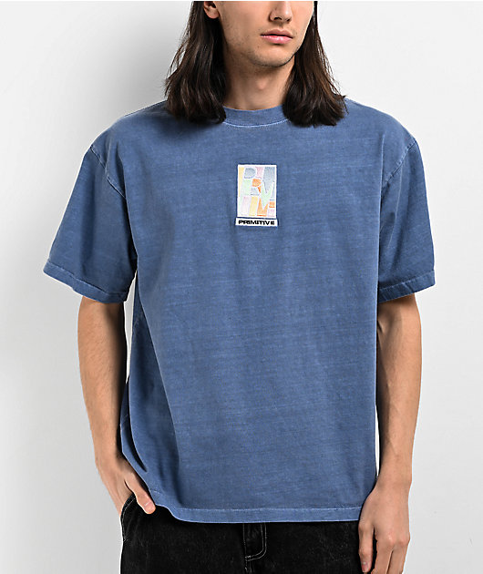 Primitive Block Heavyweight Blue Wash T-Shirt | Zumiez
