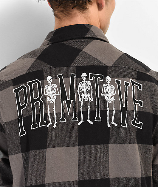 Primitive Bygone Grey Long Sleeve Flannel Shirt | Zumiez