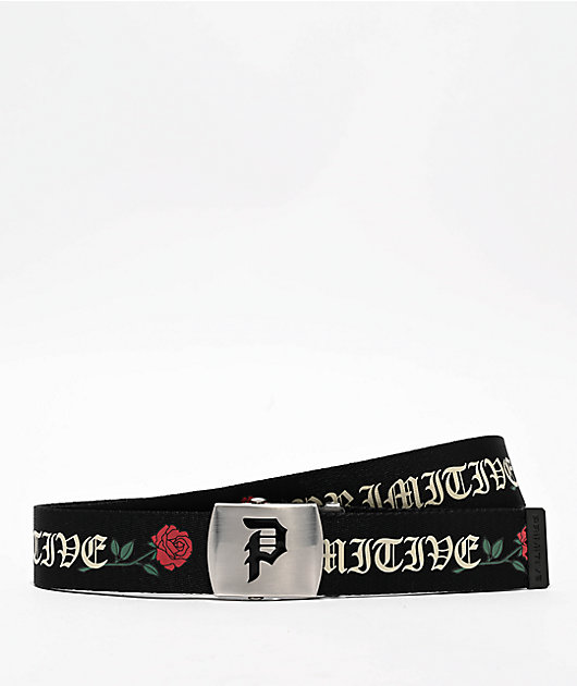 Primitive Old Rose Black Web Belt | Zumiez