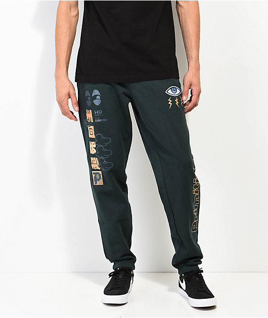 Primitive Reboot Green Fleece Sweatpants | Zumiez