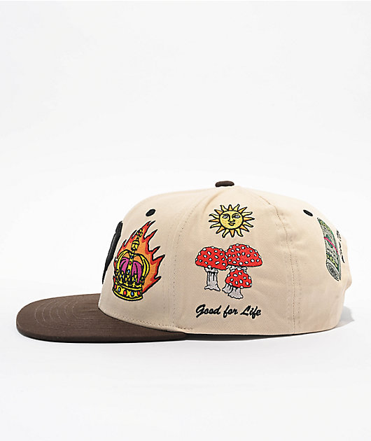Primitive Signs Cream & Brown Snapback Hat | Zumiez