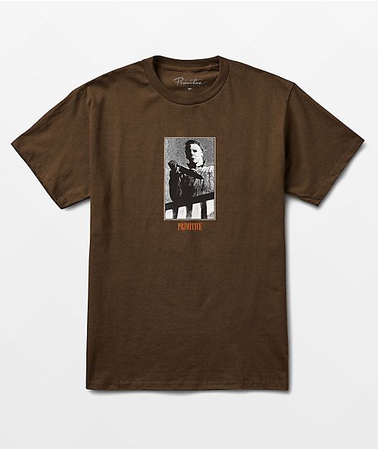 Primitive x Halloween Slasher Brown T-Shirt | Zumiez