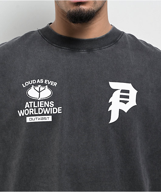 Primitive x Outkast Glow Heavyweight Charcoal T-Shirt | Zumiez