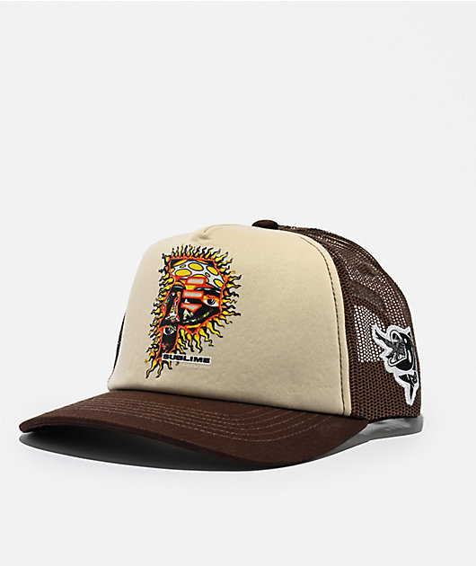 Primitive x Sublime Dirty P Sun Black Trucker Hat | Zumiez