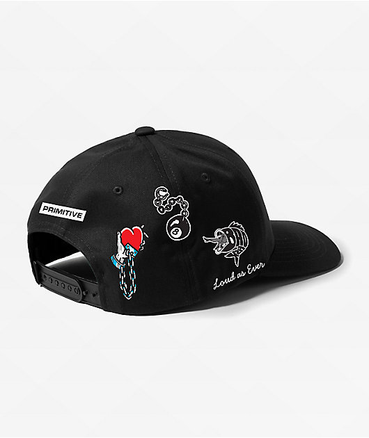 Primitive x Sublime Down Here Black Snapback Hat | Zumiez