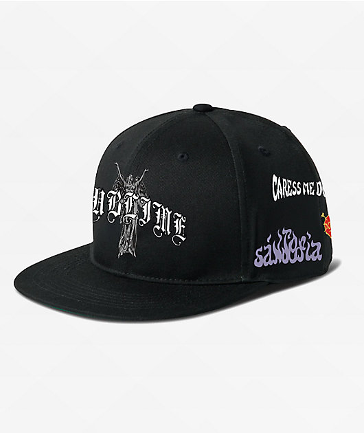 Primitive x Sublime Down Here Black Snapback Hat | Zumiez