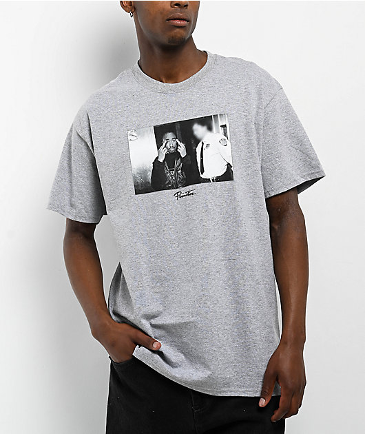Primitive x Tupac Icon Grey T-Shirt | Zumiez