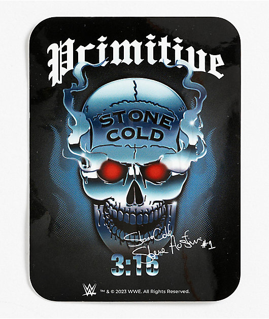 Primitive x WWE Austin Chrome Sticker | Zumiez