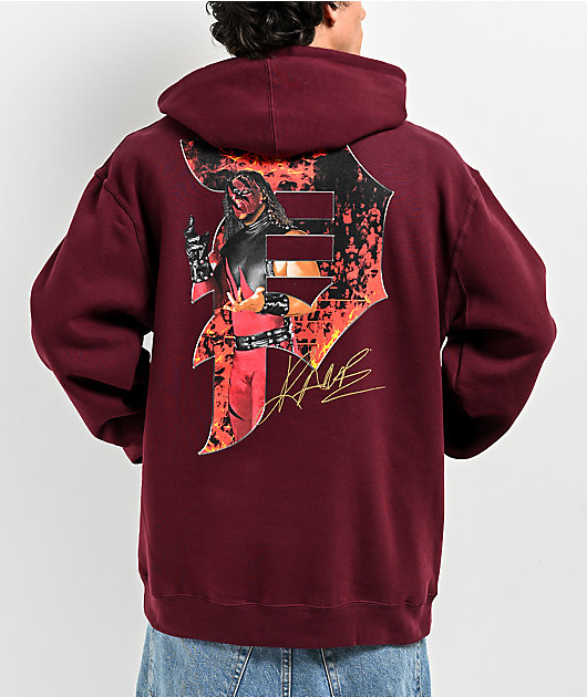 Primitive x WWE Kane Burgundy Hoodie | Zumiez