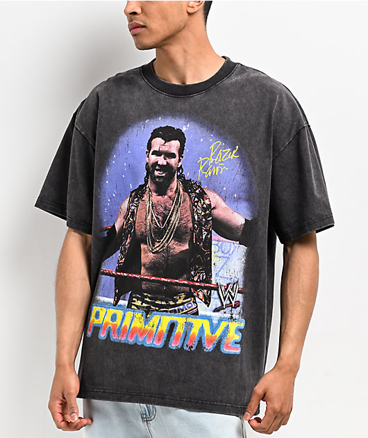 Primitive x WWE Razor Ramon Black Wash Heavyweight T-Shirt | Zumiez