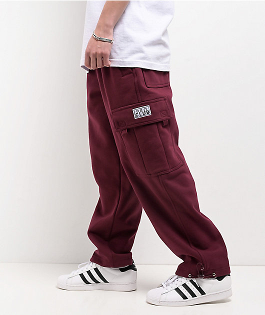 Pro Club Heavyweight Burgundy Cargo Sweatpants | Zumiez