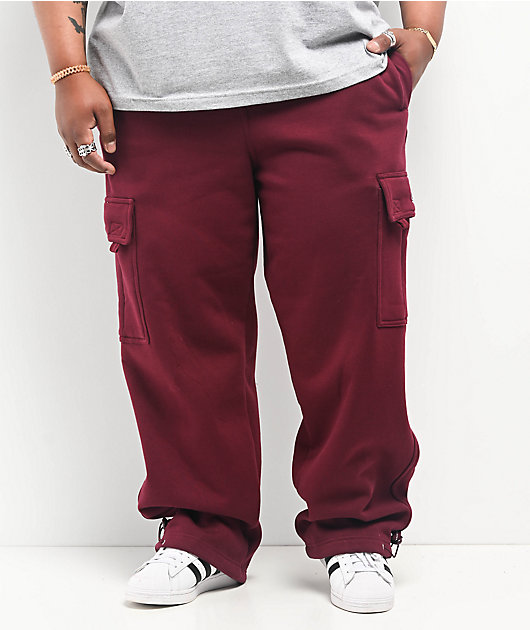 Pro Club Heavyweight Burgundy Cargo Sweatpants | Zumiez