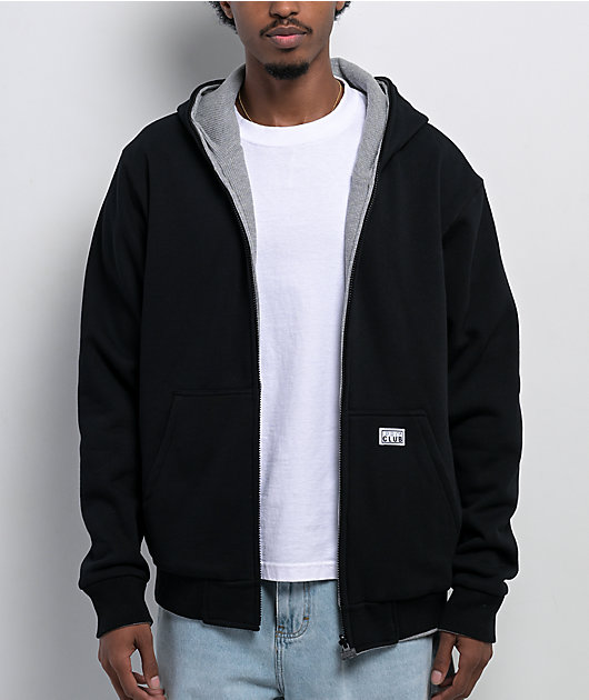 Pro Club Heavyweight Reversible Thermal Grey & Black Zip Hoodie | Zumiez