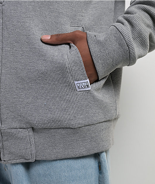 Pro Club Heavyweight Reversible Thermal Grey & Black Zip Hoodie | Zumiez