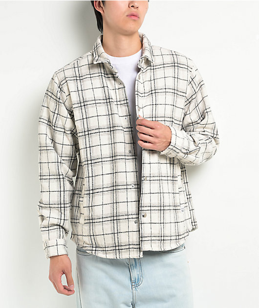 Pro Club Heavyweight White Plaid Flannel Work Jacket | Zumiez