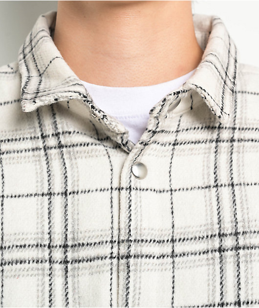 Pro Club Heavyweight White Plaid Flannel Work Jacket | Zumiez