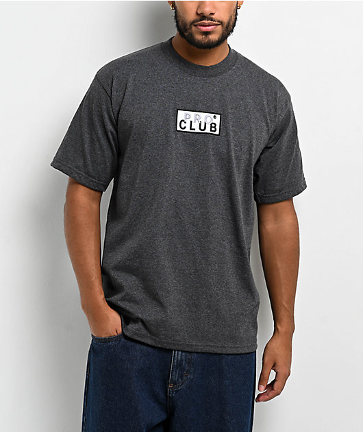 Pro Club Member Box Logo Charcoal T-Shirt | Zumiez