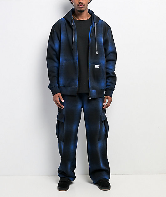 Pro Club Ombre Heavyweight Blue & Black Cargo Sweatpants | Zumiez