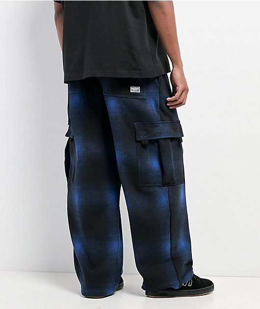 Pro Club Ombre Heavyweight Blue & Black Cargo Sweatpants | Zumiez