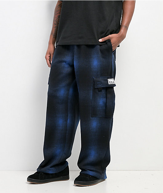 Pro Club Ombre Heavyweight Blue & Black Cargo Sweatpants | Zumiez