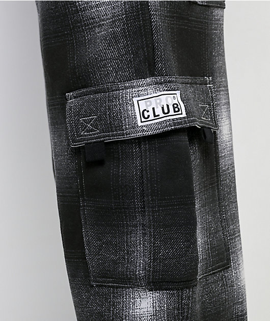 Pro Club Ombre Heavyweight Grey & Black Cargo Sweatpants | Zumiez
