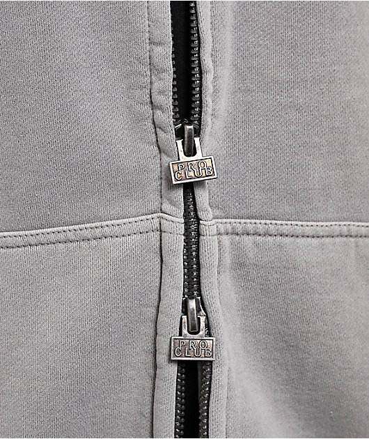 Pro Club Vintage Silver Wash Heavyweight Zip Hoodie | Zumiez