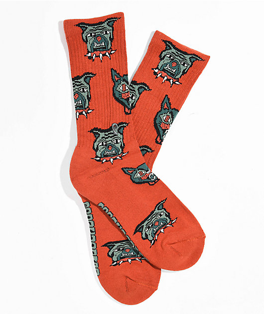 Psockadelic Cat Dog Red Crew Socks | Zumiez
