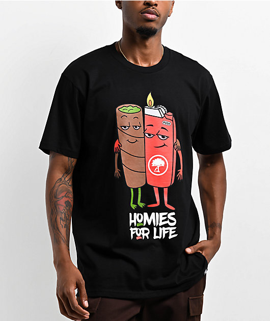 Push Trees Homies For Life Black T-Shirt | Zumiez