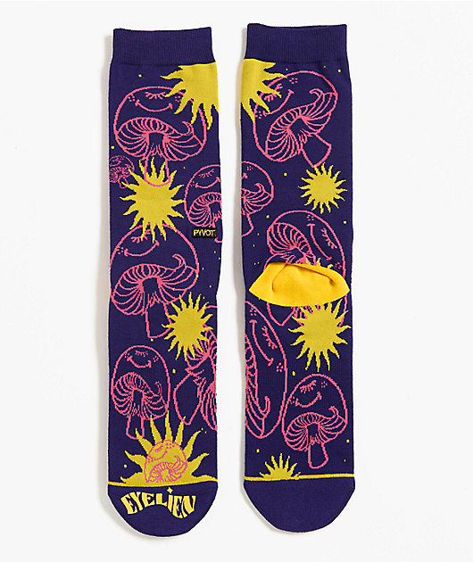 Pyvot Fun Guy Purple Crew Socks | Zumiez