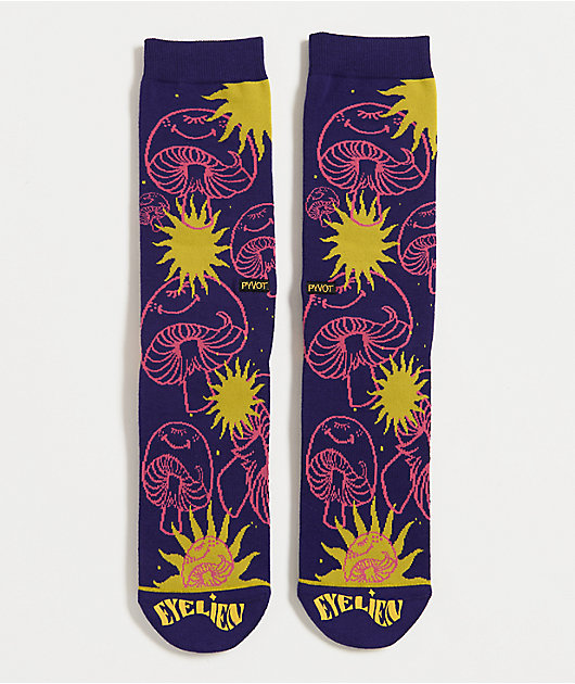 Pyvot Fun Guy Purple Crew Socks | Zumiez