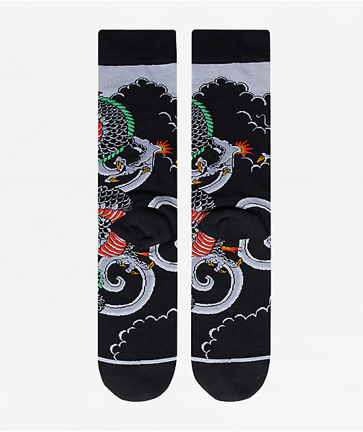 Pyvot Way Of The Dragon Black Crew Socks | Zumiez