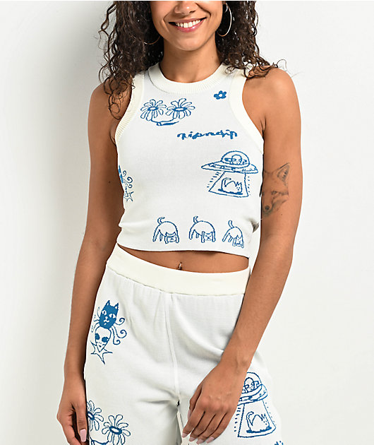 RIPNDIP Blonded Knit Reversible Off White Tank Top | Zumiez