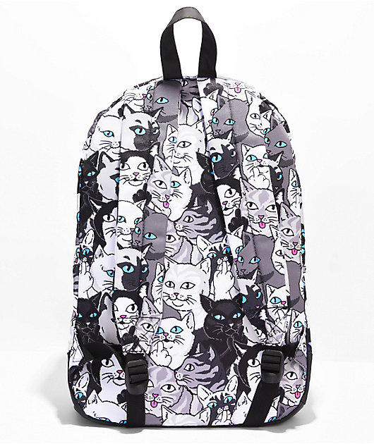 RIPNDIP Lord Nermal Family Tree Black & White Back Pack | Zumiez