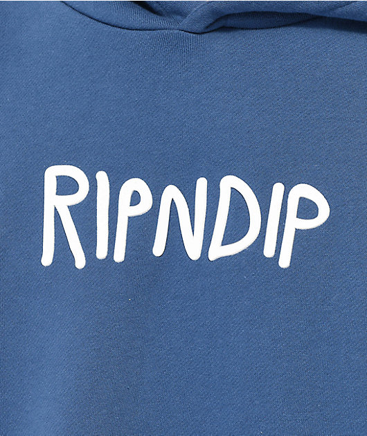 RIPNDIP Rubber Logo Navy Hoodie | Zumiez