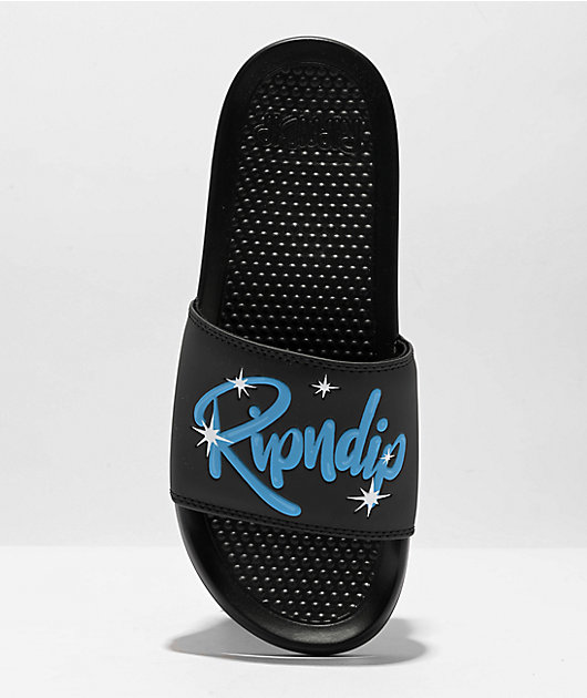 RIPNDIP Sprinkles Airbrush Logo Black Slide Sandals | Zumiez