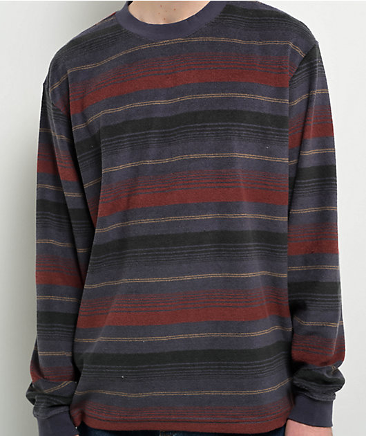 RVCA Bridge Garage Blue Stripe Long Sleeve T-Shirt | Zumiez