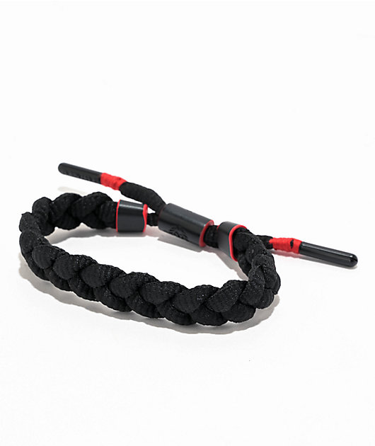 Rastaclat Venture Black & Red Braided Bracelet | Zumiez