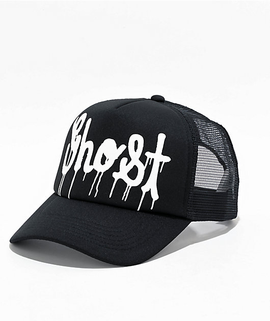 Real Buy Ghost Cursive Black Trucker Hat | Zumiez
