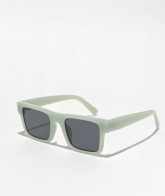 Rectangular Flat Top Blue Sunglasses | Zumiez