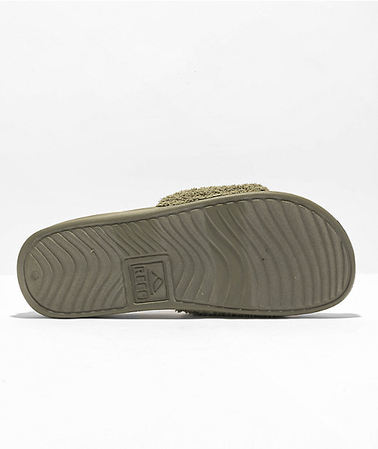 Reef One Chill Olive Slide Sandals | Zumiez