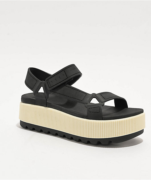 Reef Water Rem Higher Black Vintage Platform Sandals | Zumiez