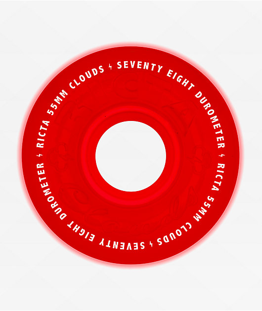 Ricta Clouds 55mm 78a Glow In The Dark Red Cruiser Skateboard Wheels ...