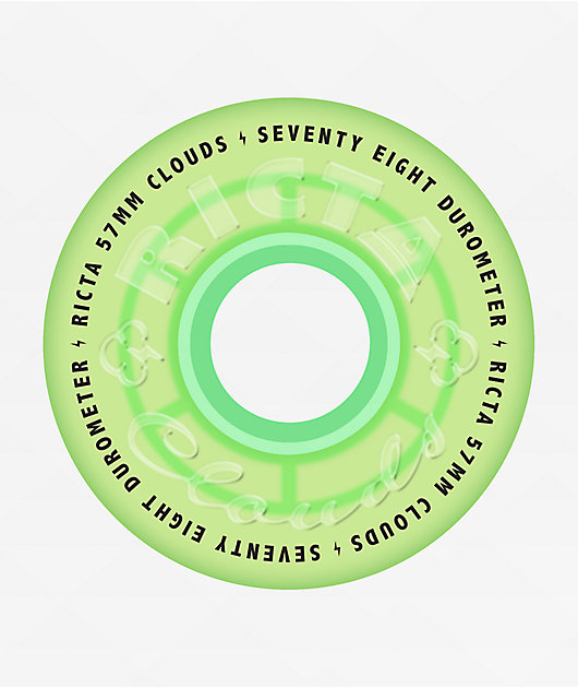 Ricta Clouds 57mm 78a Green Clear Cruiser Skateboard Wheels | Zumiez