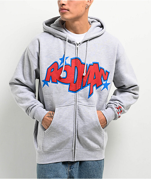 Rodman Apparel 2K Logo Grey Zip Hoodie | Zumiez