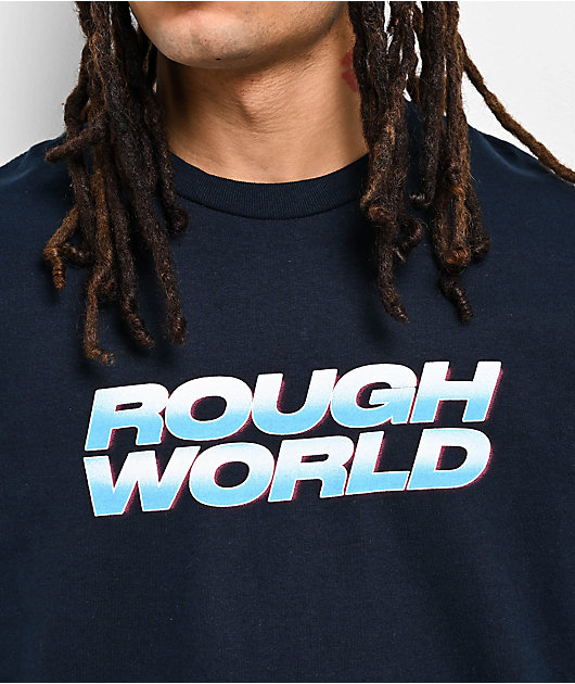 Rough World Burn Out Navy T-Shirt | Zumiez