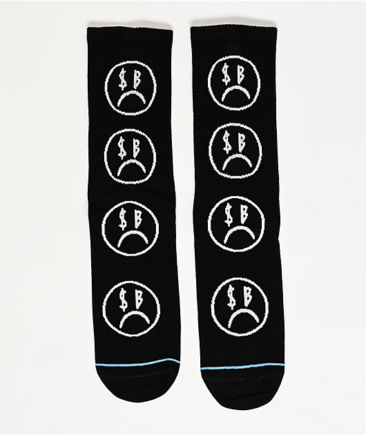 SAD BOYZ By Junior H Logo Black Crew Socks | Zumiez