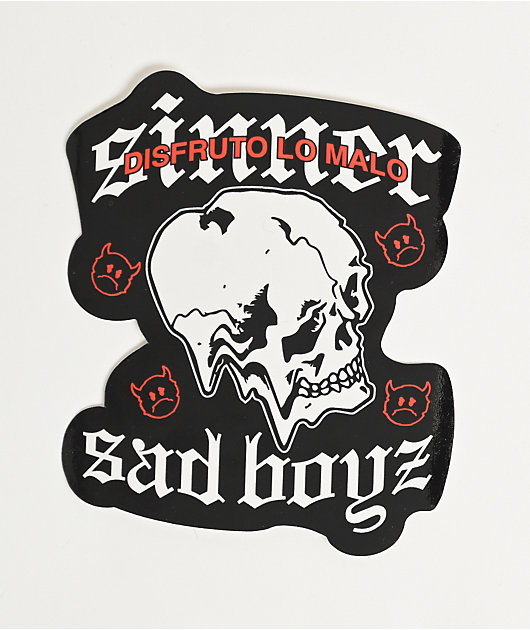 SAD BOYZ by Junior H Face Sticker | Zumiez