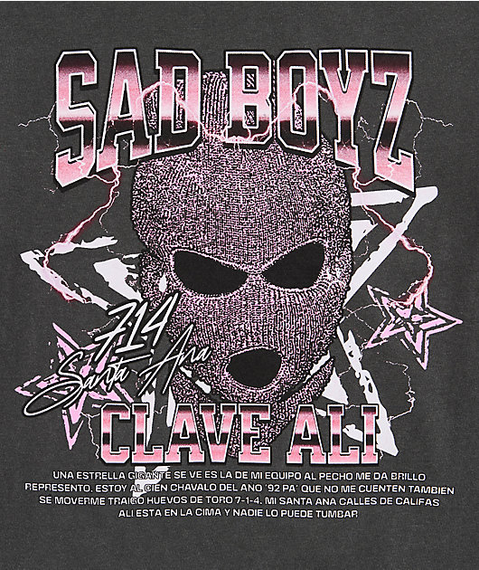 SADBOYZ by Junior H Kids Clave Ali Charcoal T-Shirt | Zumiez