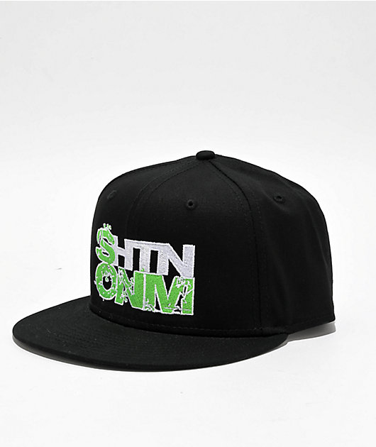 SHTNONM OG Black & Neon Green Snapback Hat | Zumiez